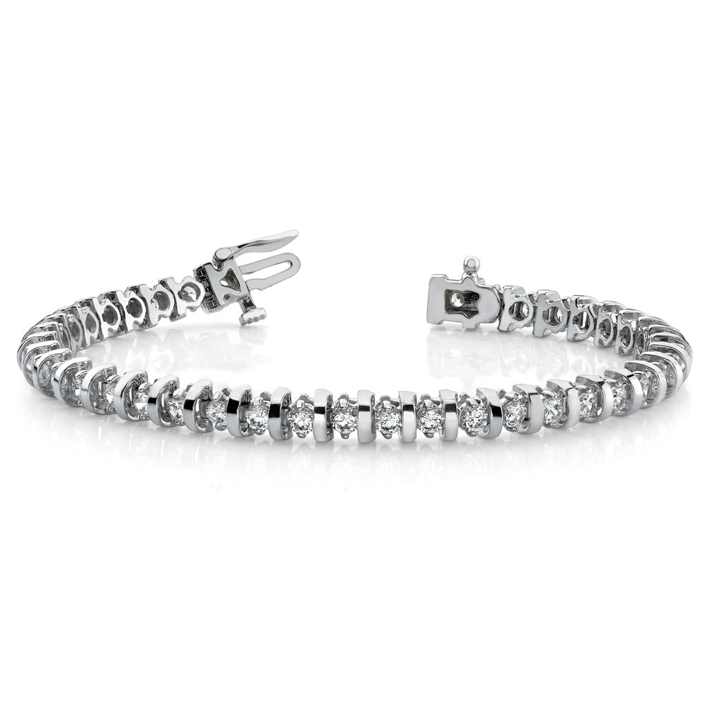 11 Ct Round Brilliant Natural Earth Mined Diamond Tennis Bracelet Gold ...