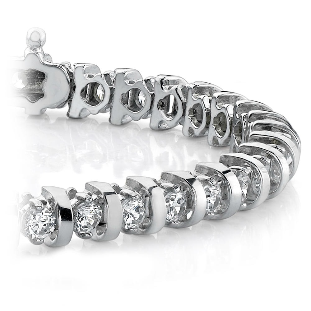 11 Ct Round Brilliant Natural Earth Mined Diamond Tennis Bracelet Gold ...