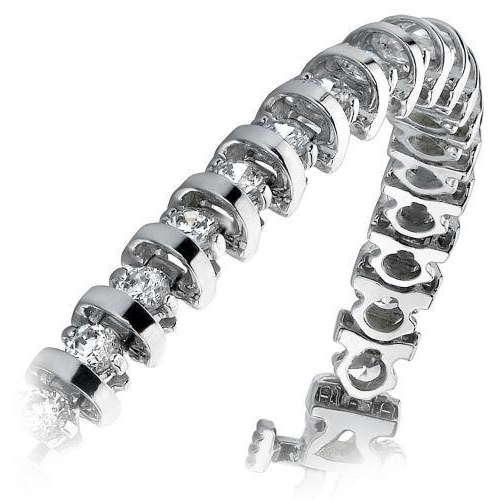11 Ct Round Brilliant Natural Earth Mined Diamond Tennis Bracelet Gold ...