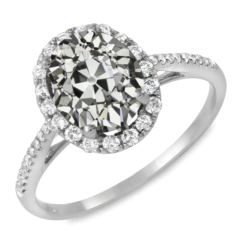 8 Carat Cathedral Setting Oval Natural Earth Mined Diamond Ring ...
