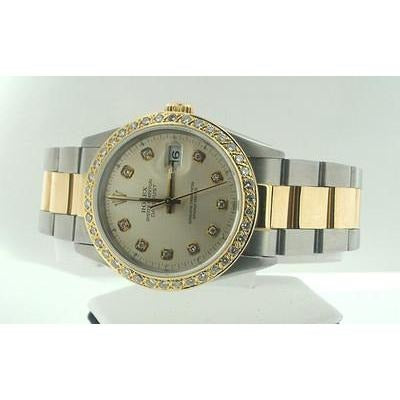 Natural Earth Mined Diamond Dial & Bezel Two Tone Datejust Watch ...