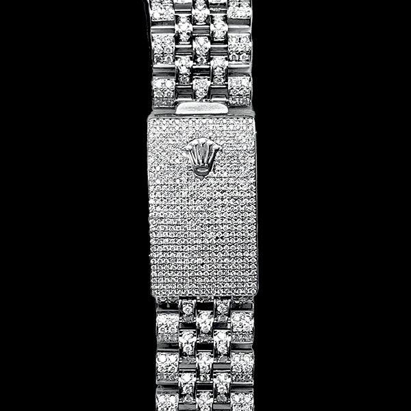 Rolex Iced Out Diamond 12 Carat 36mm Roman Dial Stainless Steel Watch ...