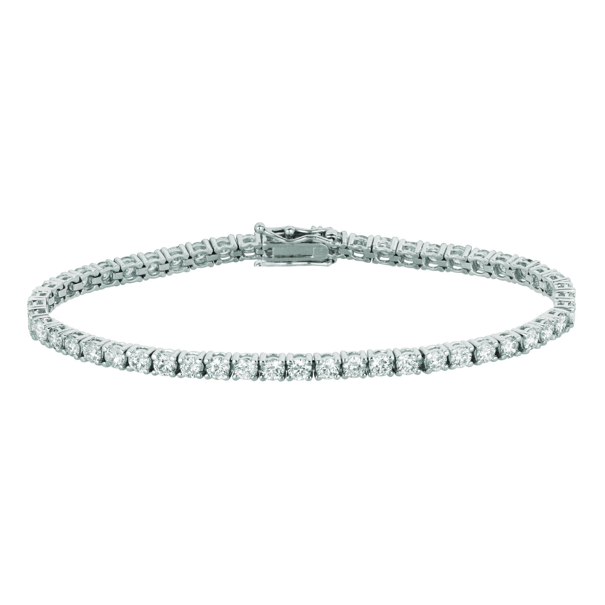 10 Pointer Natural Earth Mined Diamond Tennis Bracelet 5.30 Carats Whi ...
