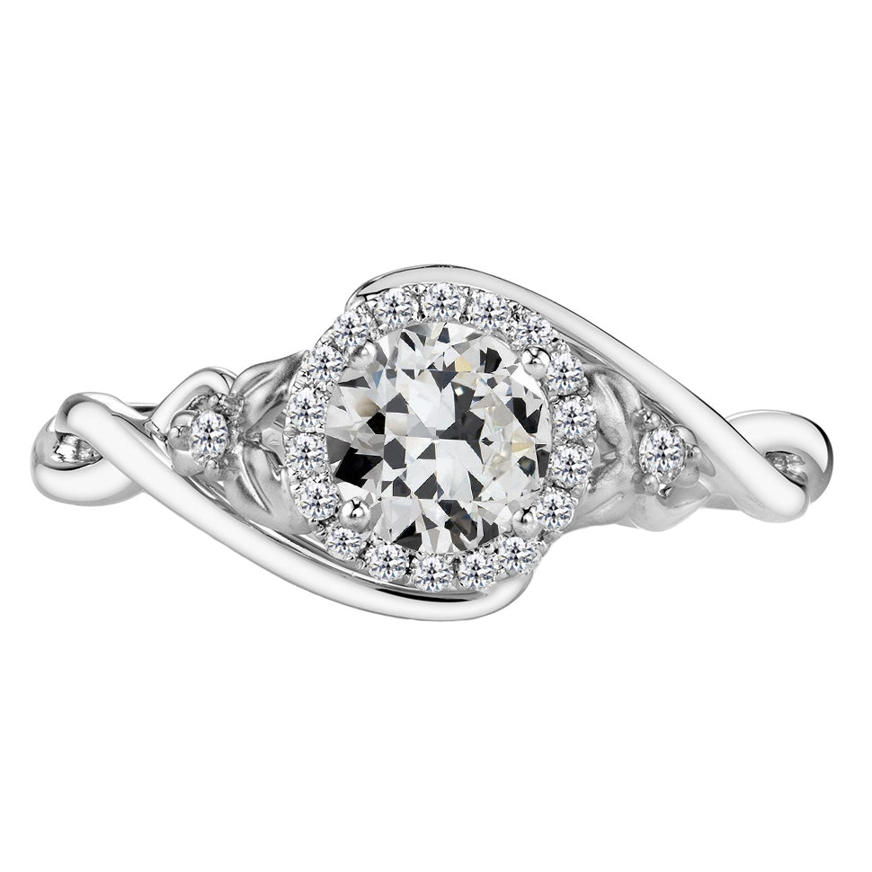 Real White Gold Halo Old Miner Real Diamond Wedding Ring 3 Carats ...